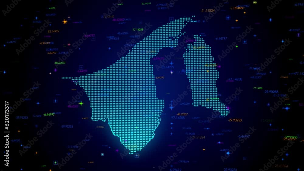 Futuristic Motion View Blue Colorful Shiny Digital Technology Hud Dots ...