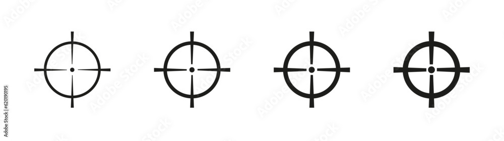 Focus target vector icons. Focus cursor bull eye mark collection. EPS ...