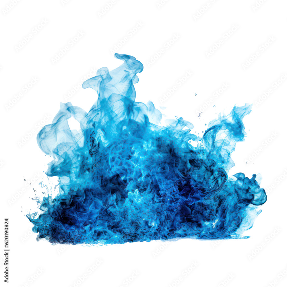 blue fire isolated on transparent background cutout Stock Illustration ...