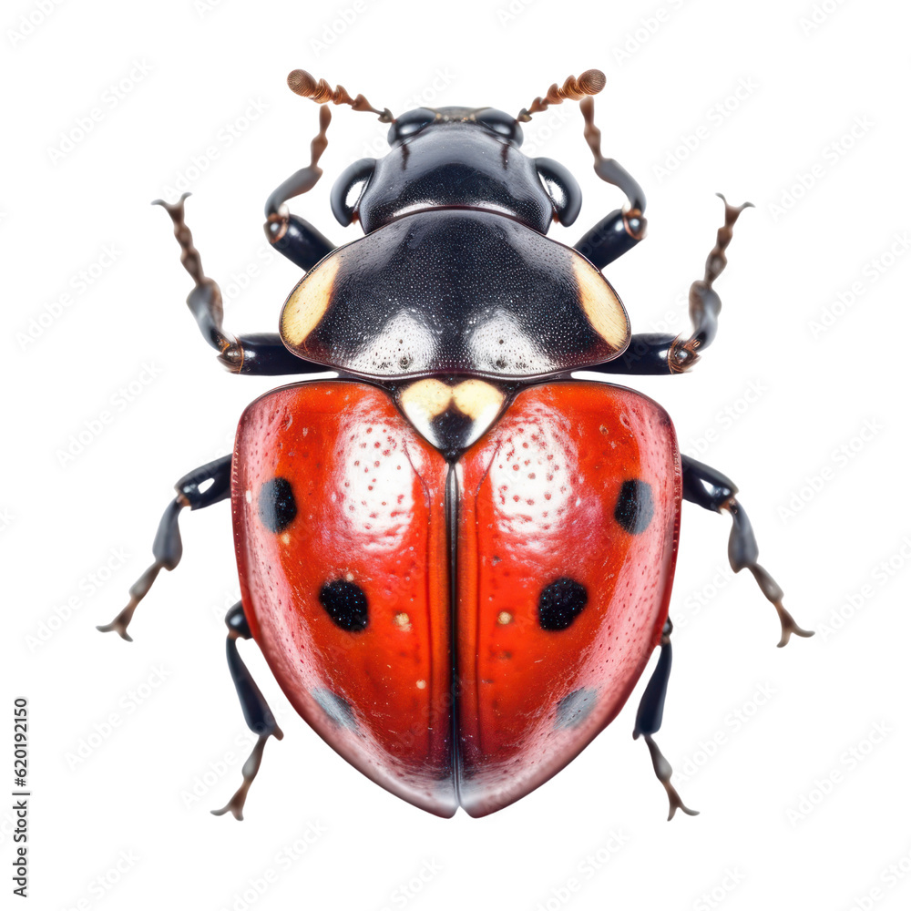 ladybug isolated on transparent background cutout Stock Illustration ...