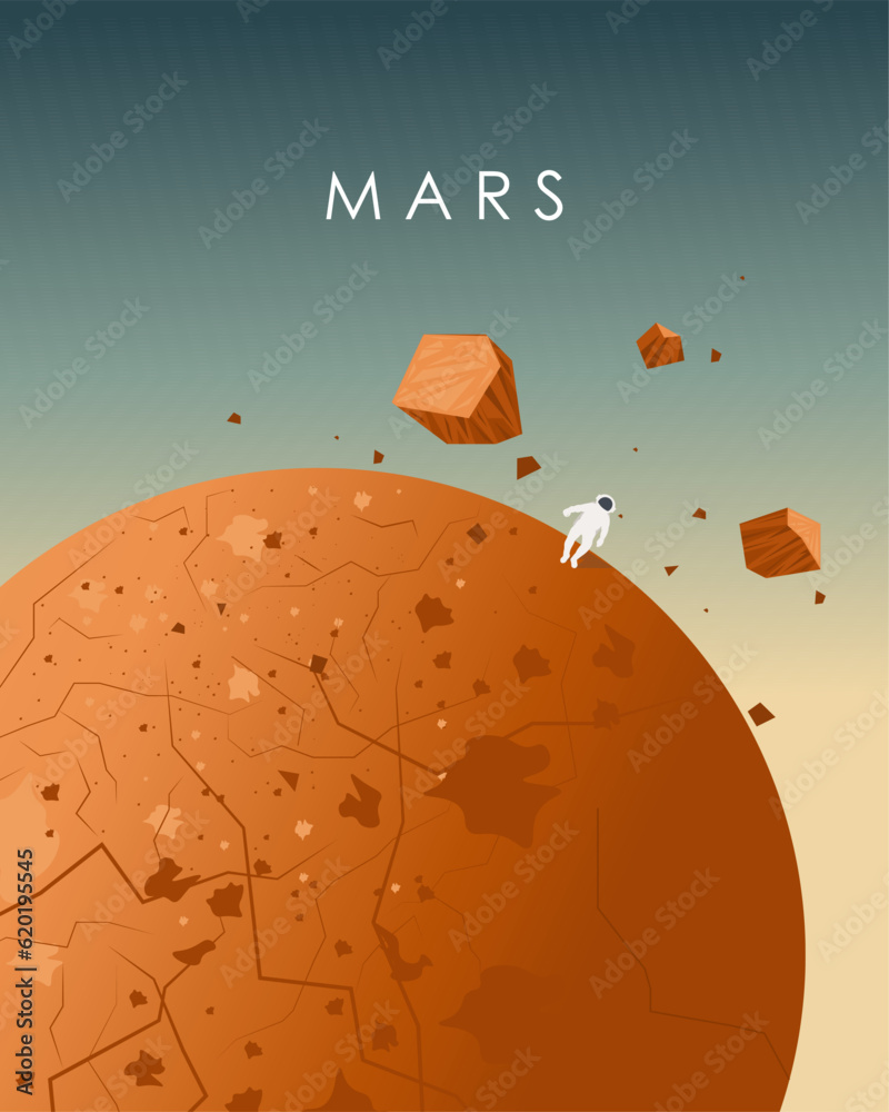 Mars poster space banner. Stock Vector | Adobe Stock