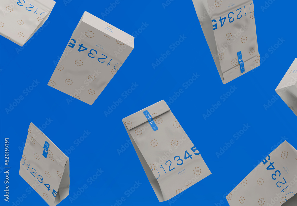 3d Random Paper Bag Mockup Stock Template | Adobe Stock
