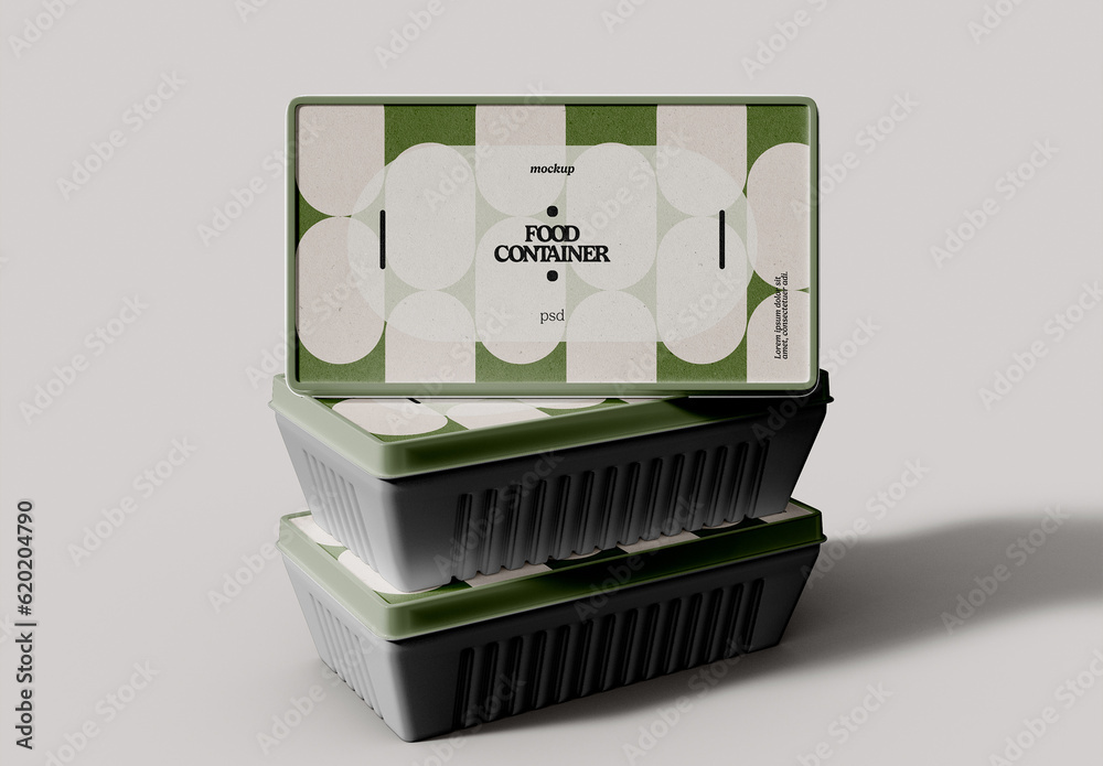 Stacked Food Container Mockup Stock Template | Adobe Stock