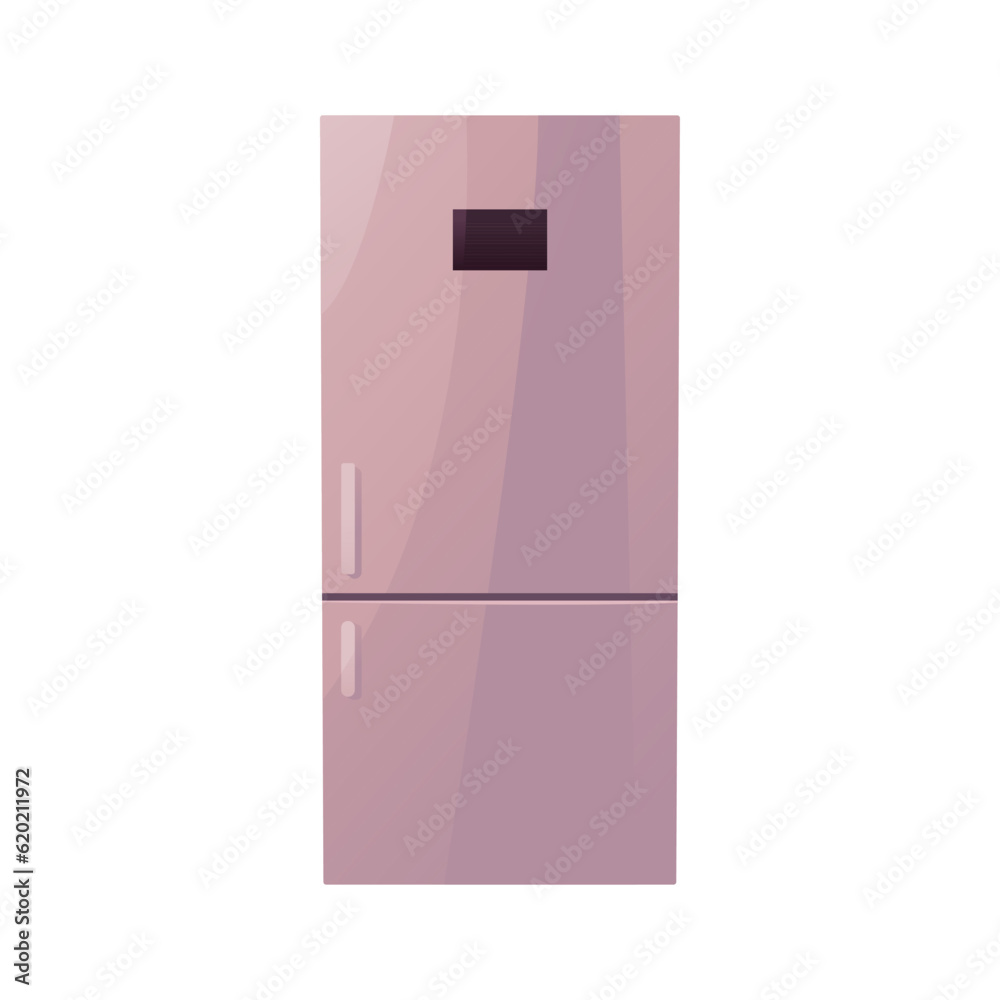 Cartoon Refrigerator Isolated on White. Household Appliances. Vector ...