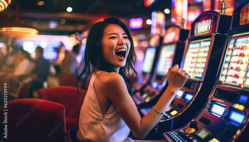 Super excited and very happy winner. Winner mentality concept ...