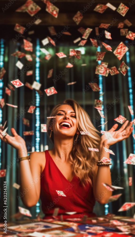 Super excited and very happy winner. Winner mentality concept ...