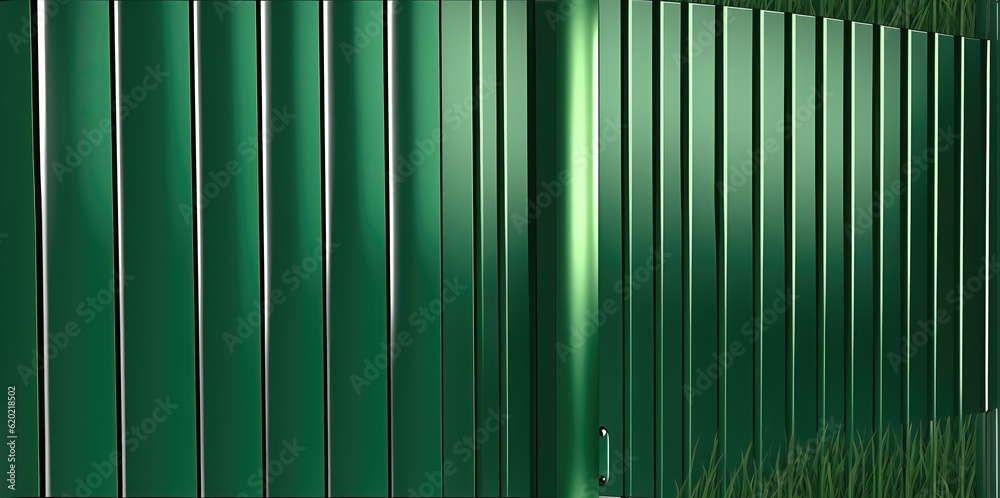 Green abstract metal fence.Green metal fence texture. Stock Photo ...
