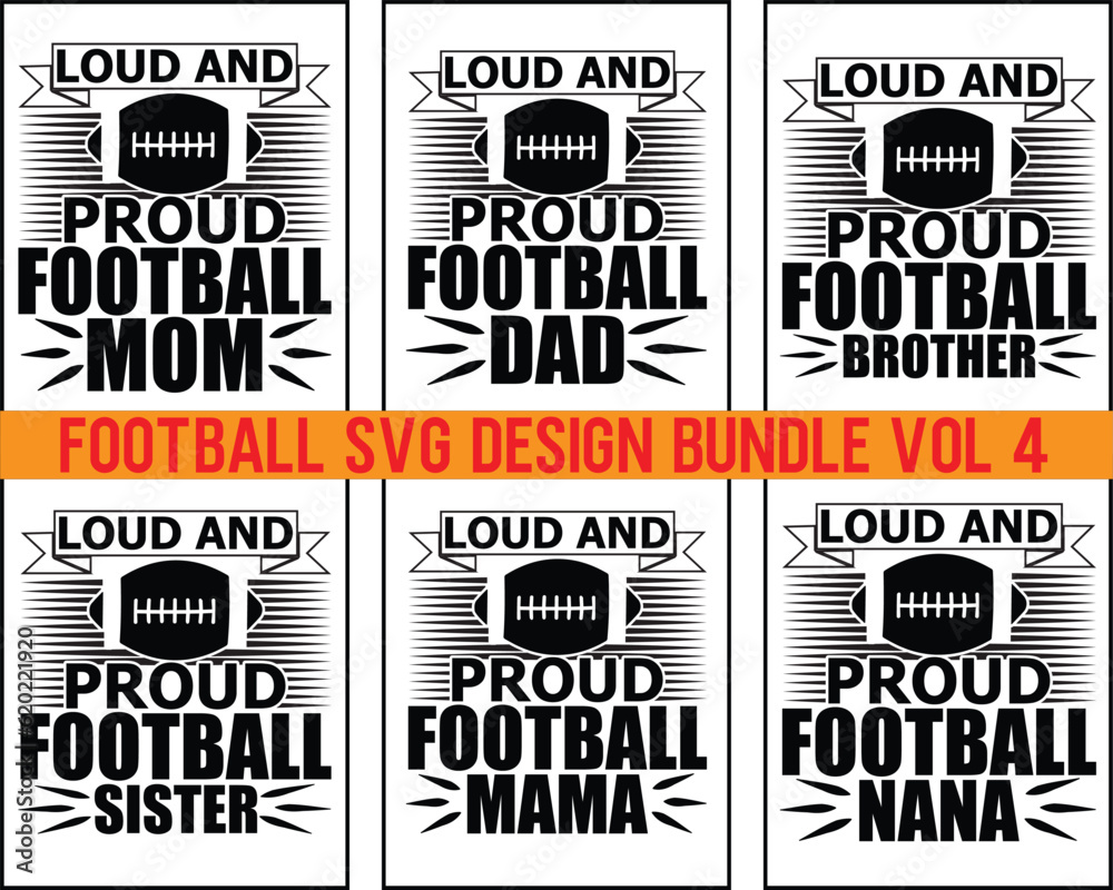 Football Svg Design Bundle Vol 4,Football svg Bundle,Football Game Day ...
