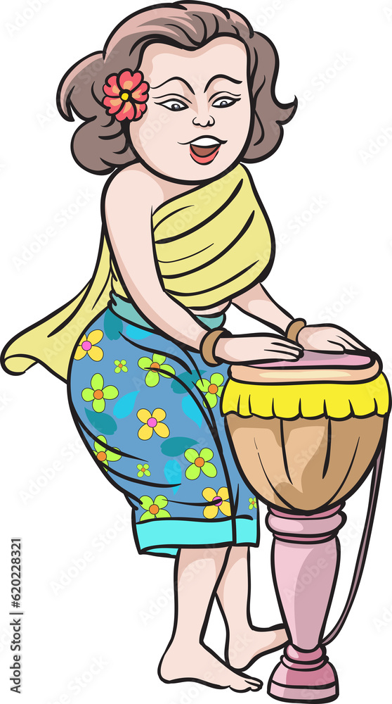 Thai children, Thai cartoons, Thai musical play. pop art retro hand ...