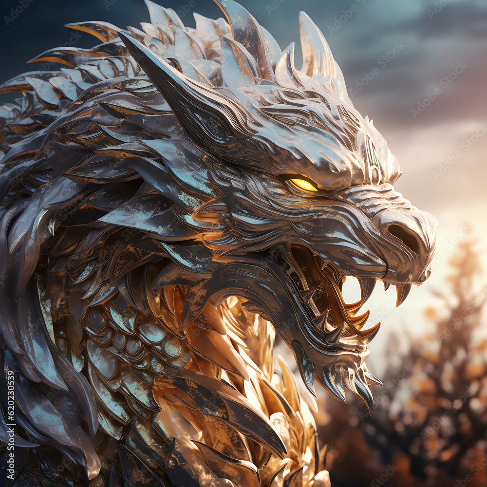 Cybernetic, Wyrm, Futuristic, Dragon, Technological, Fire-breathing ...