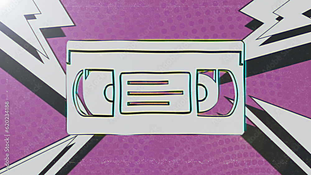 VHS Cassette Pop Art 80s 90s VHS Look Stock Illustration | Adobe Stock