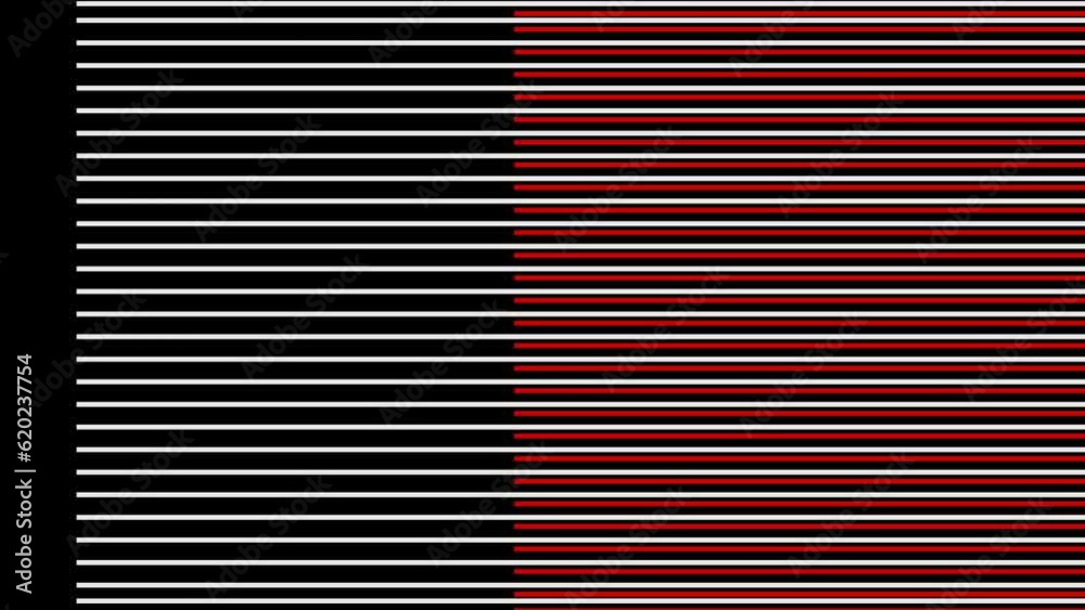 A seamless loop of red and white intercrossing lines transitions in 4K ...
