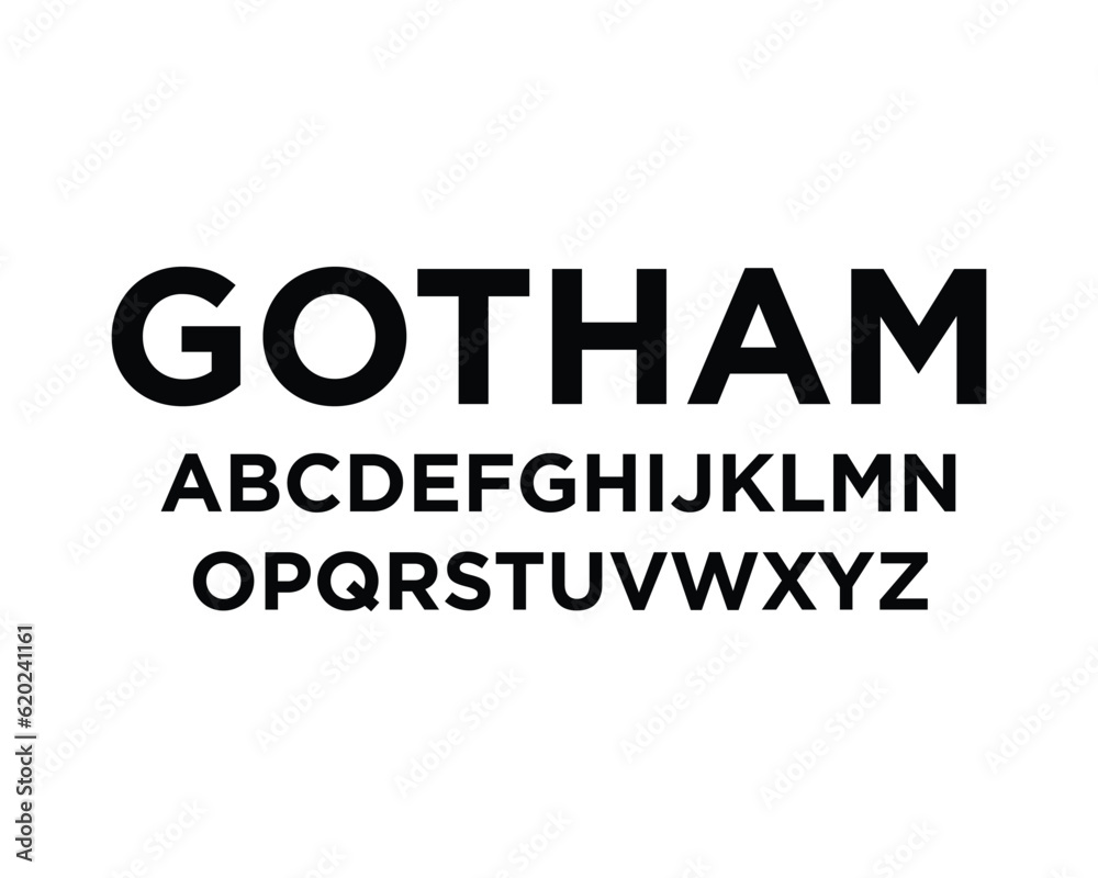 Gotham font for logo and headline. Stock Vector | Adobe Stock
