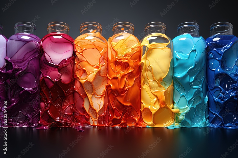 Rainbow Resonance: Fingertips dipped into a liquid manifestation of the ...