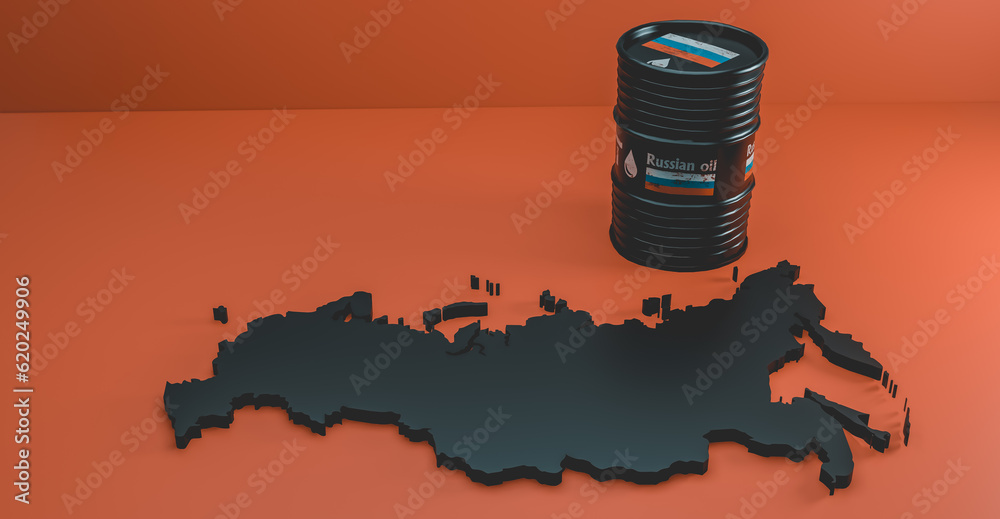 Russian oil, oil barrel background, Russia map on barrel, sanctions on ...