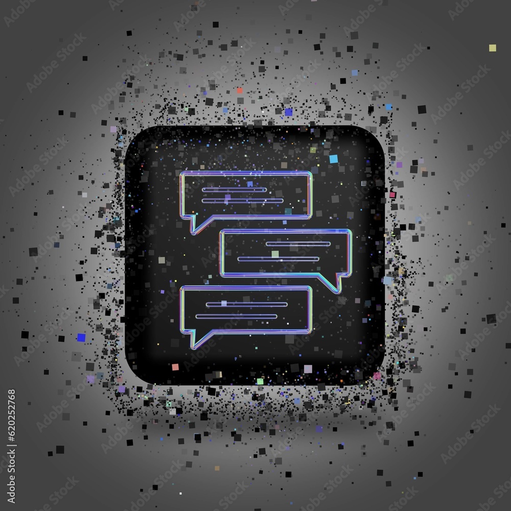 Icon - correspondence messages. A square 3d symbol in the form of a ...