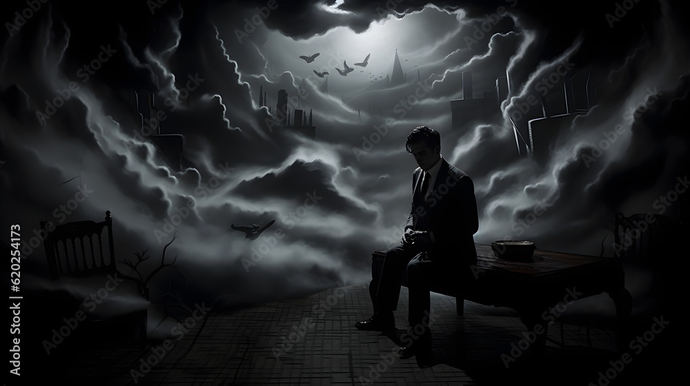 Whispering Shadows: Noir Surrealism" - Shadows morph into surrealistic ...
