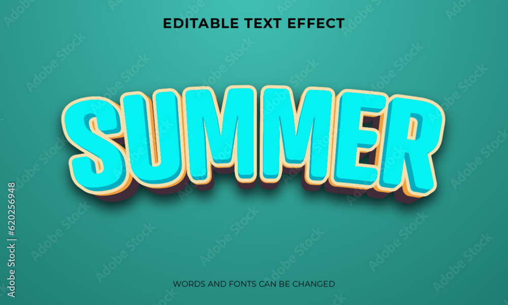 Editable summer text effect Stock Vector | Adobe Stock