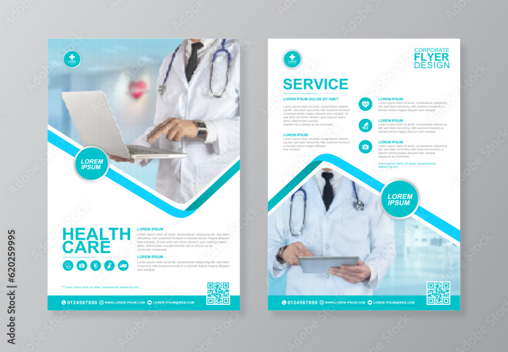 Corporate healthcare and medical cover and back page a4 flyer design ...