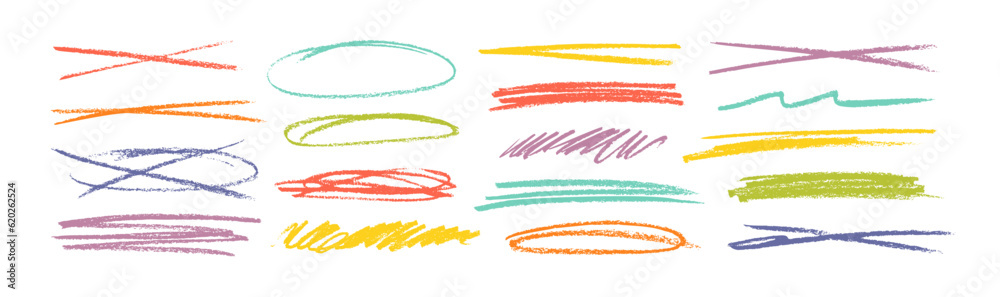 Vetor de Collection multi colored charcoal strikethrough lines and thin ...