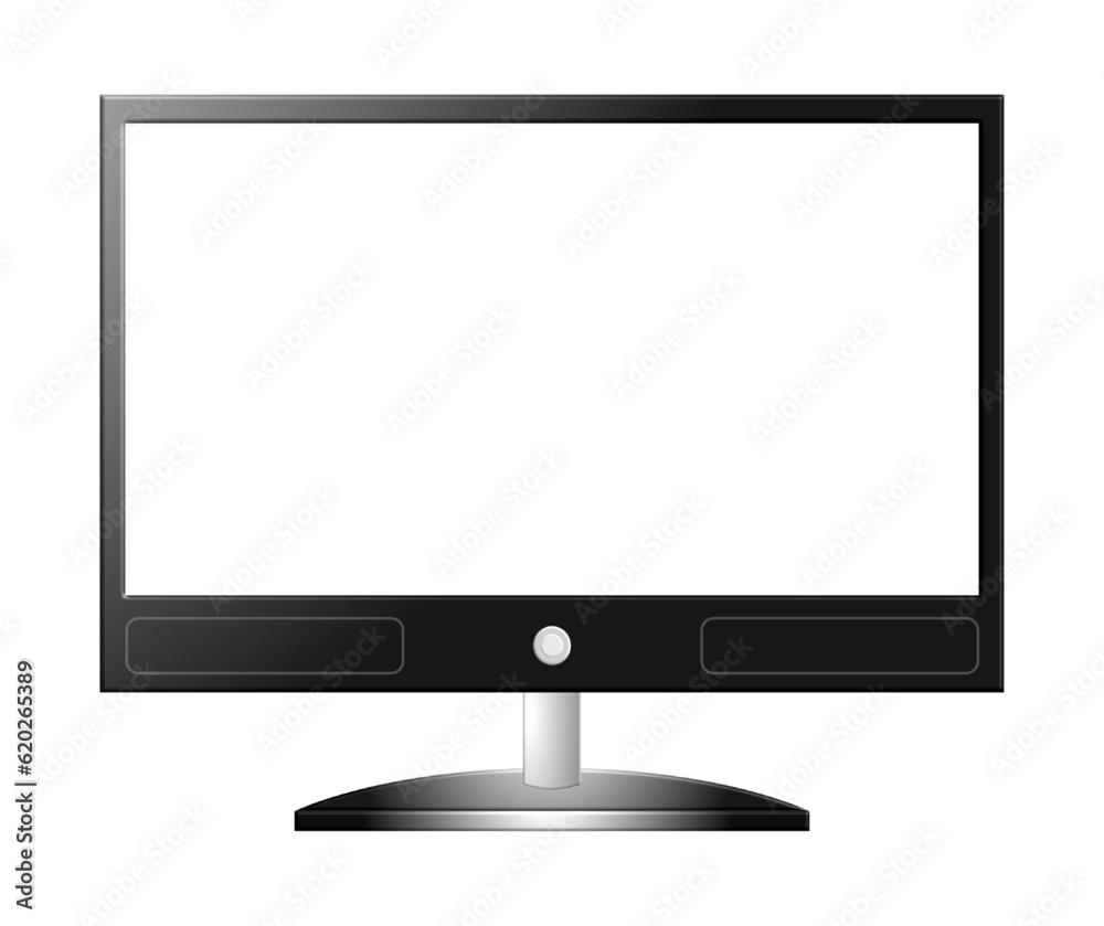 Realistic 3d TV screen isolated on transparent background. Stock Vector ...