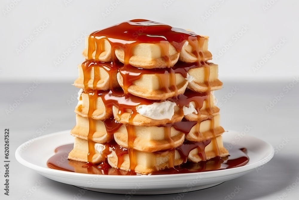 Stack of pancake with butter and honey (Ai generated) Stock ...