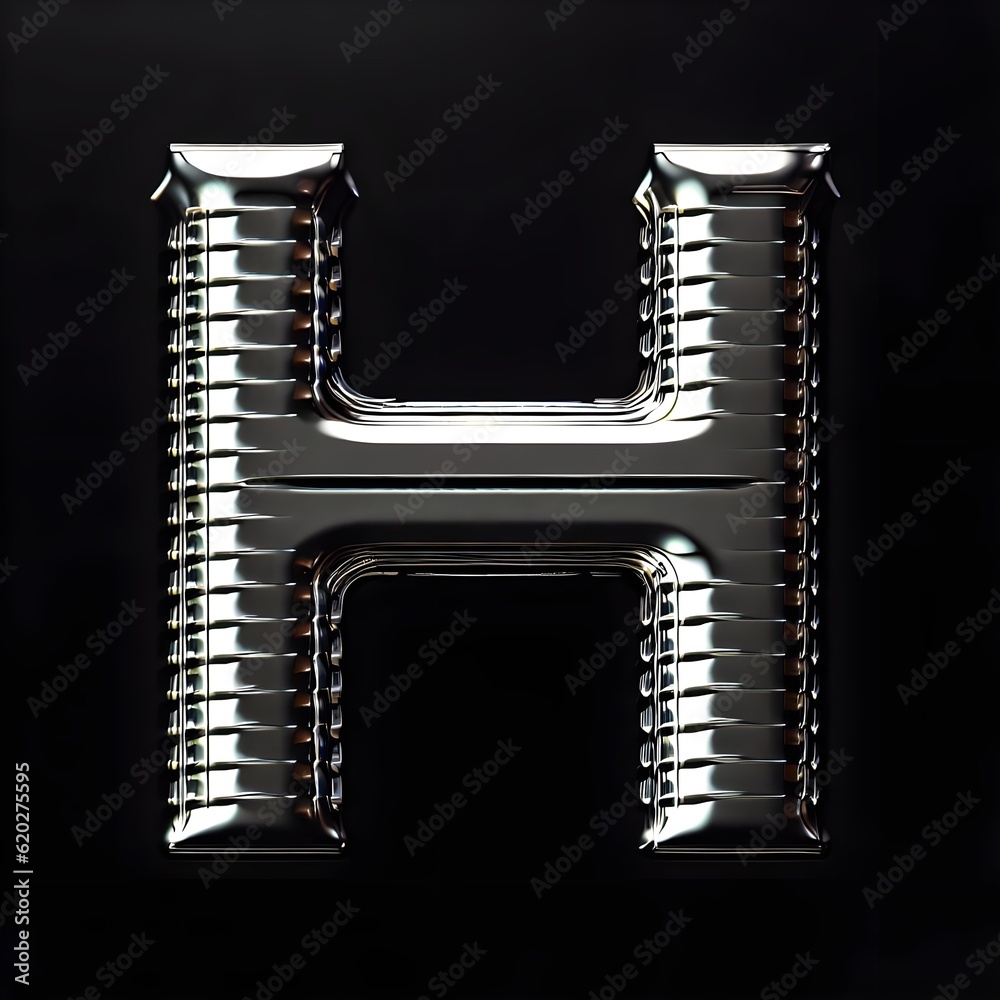 3d typography of the letter H with black background Generative AI Stock ...