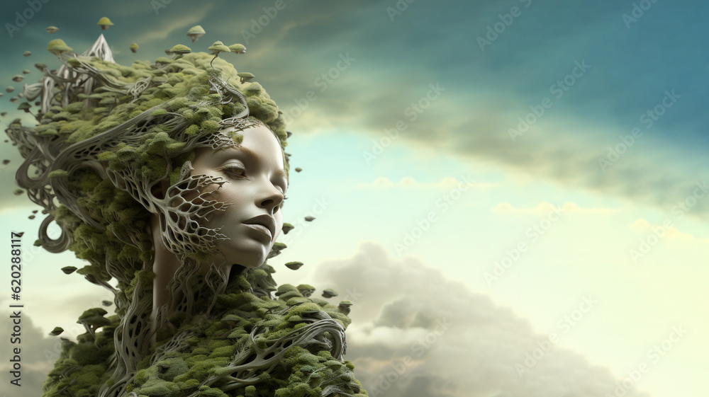 pop art mother nature concept, Created using generative AI tools. Stock ...