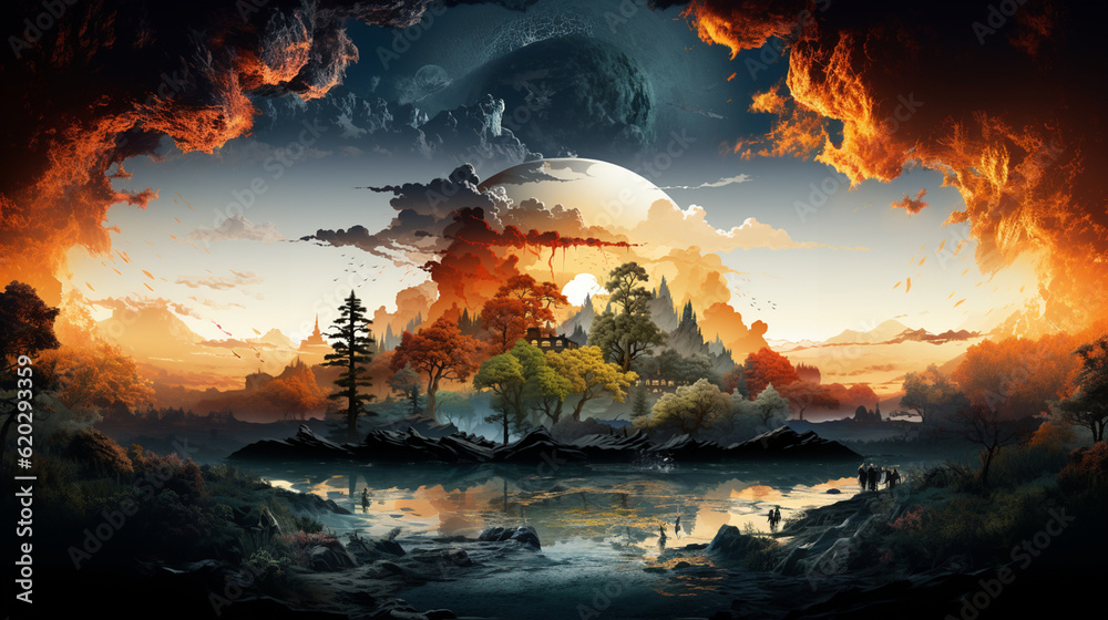 Planetary Shift: The Battleground of Climate Change,illustration ...