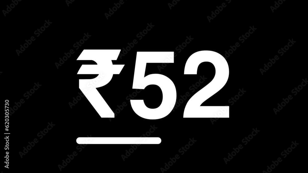 price number count with slide bar animation with Indian rupee sign and ...