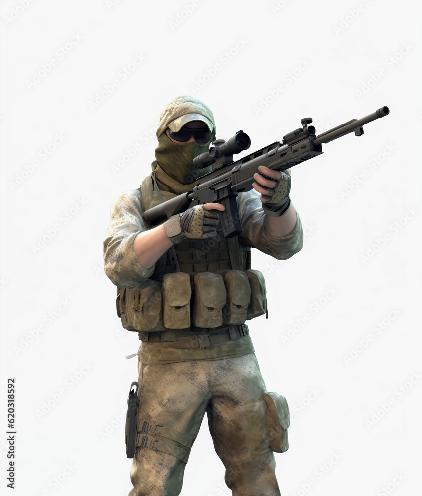 sniper picture shooter png with a rifle, in the style of realistic ...