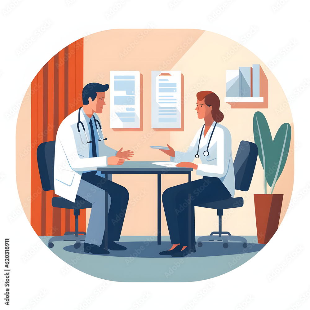 Clipart of a doctor conducting patient interviews to gather data for a ...