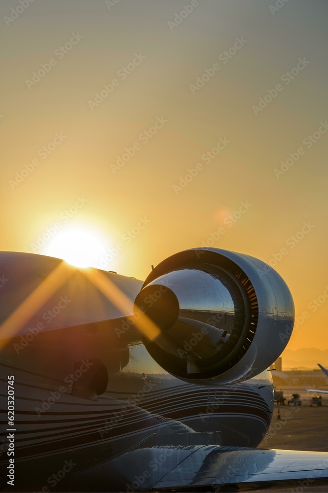Incredible Close-Up of Jet Engine Power: Small Private Jet Airplane's ...