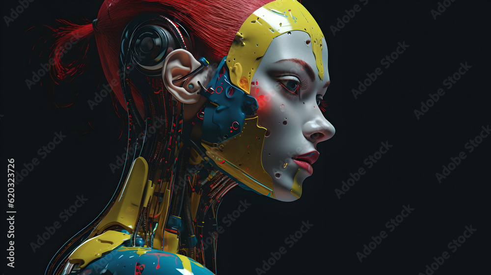 Femme Machina: An Elegant Realistic Robotic Woman Painted in Yellow ...