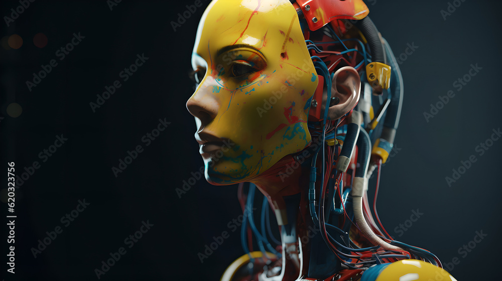 Femme Machina: An Elegant Realistic Robotic Woman Painted in Yellow ...