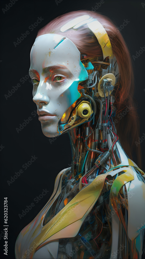 Femme Machina: An Elegant Realistic Robotic Woman Painted in Yellow ...