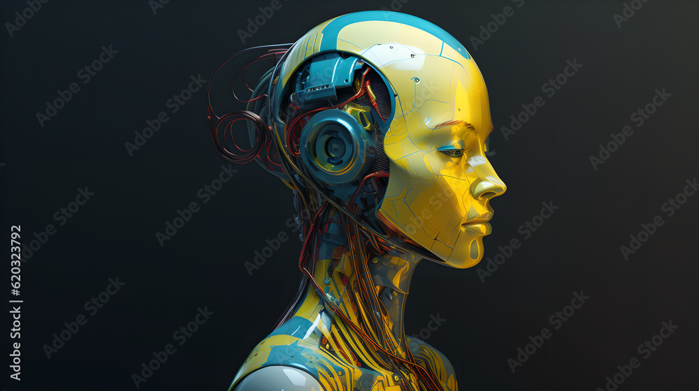 Femme Machina: An Elegant Realistic Robotic Woman Painted in Yellow ...