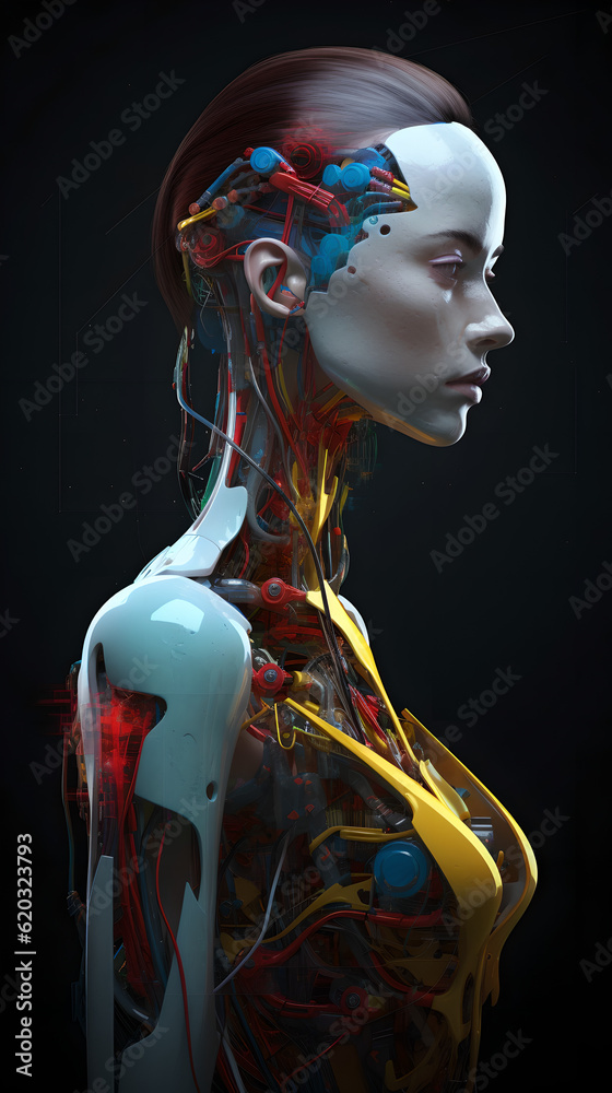 Femme Machina: An Elegant Realistic Robotic Woman Painted in Yellow ...