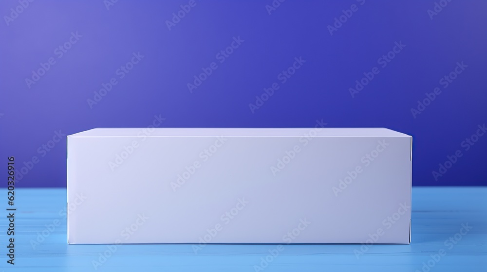 blank white box packaging product on color background, vibrant, natural ...