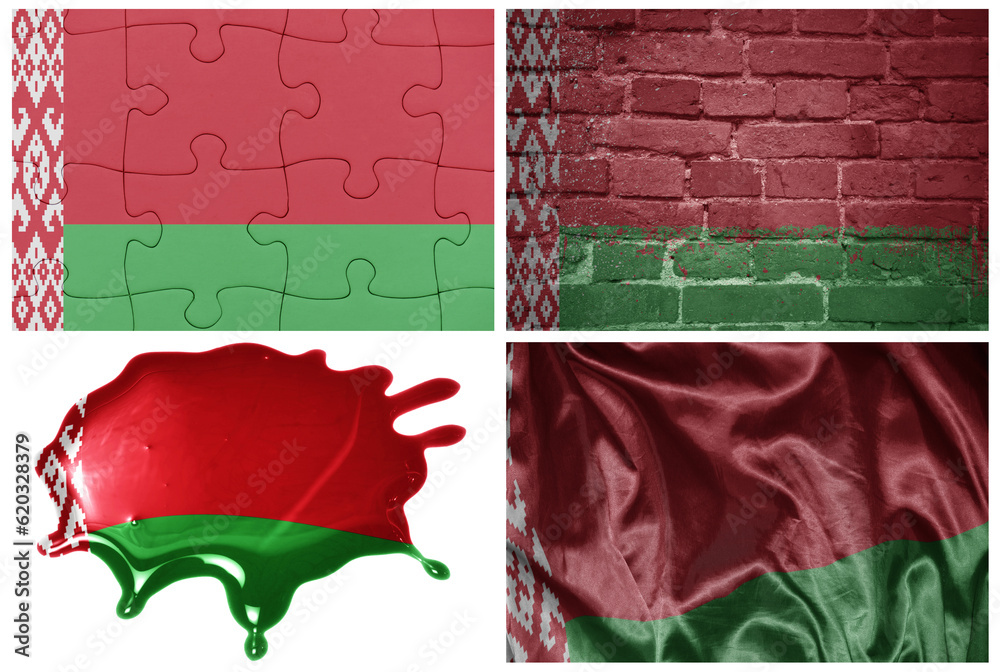 national colorful realistic flag of belarus in different styles and ...