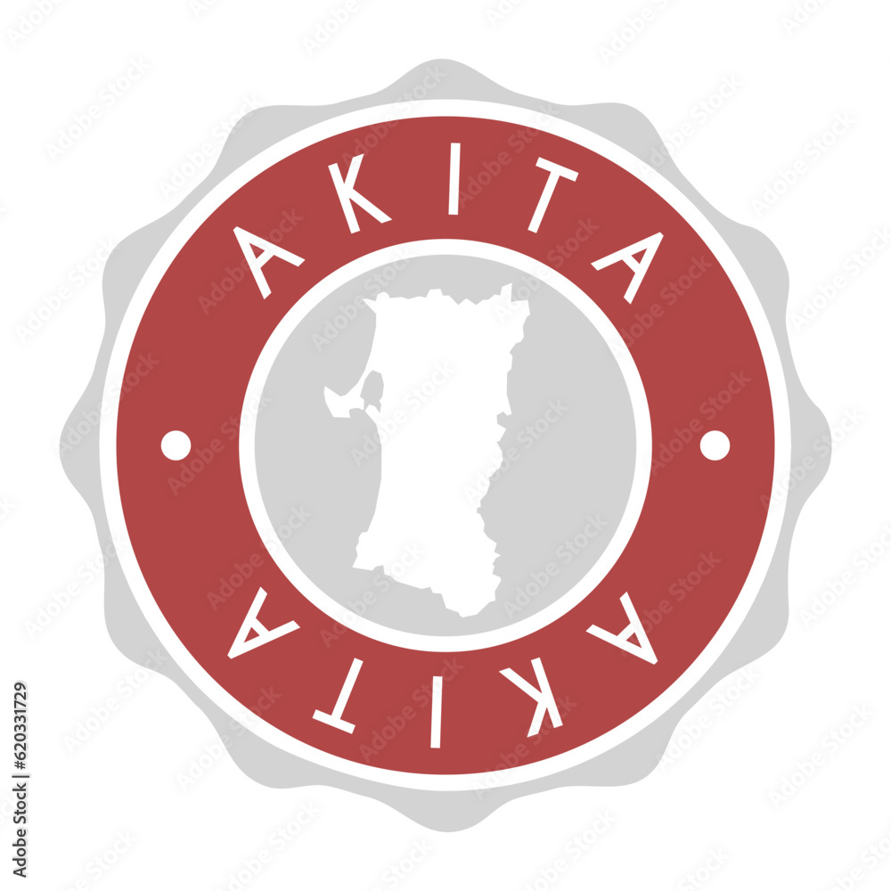 Akita, Japan Badge Map Vector Seal Vector Sign. National Symbol Country ...