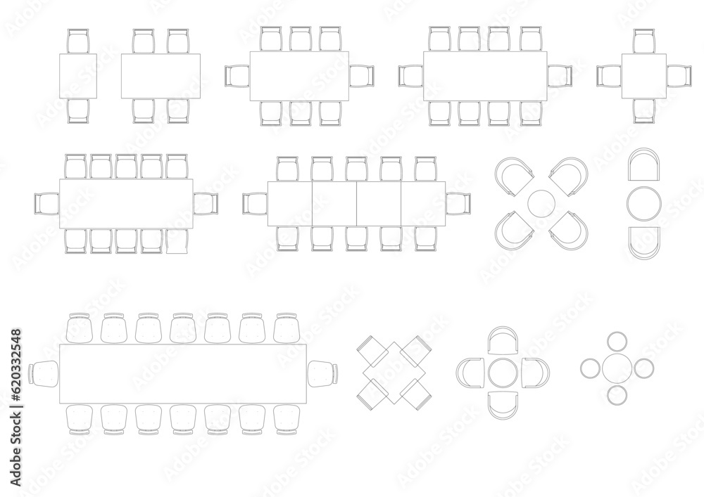 furniture icon interior plan view, top set vector. architecture house ...