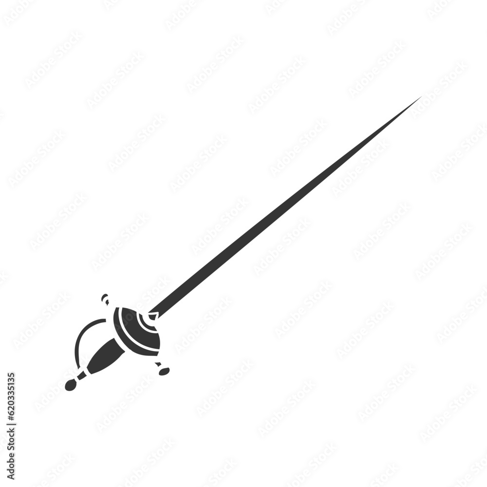 Foil Sword Icon Silhouette Illustration. Fence Sport Vector Graphic ...