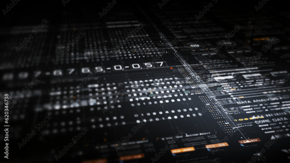 Advanced data matrix simulation UI with cutting-edge digital ...
