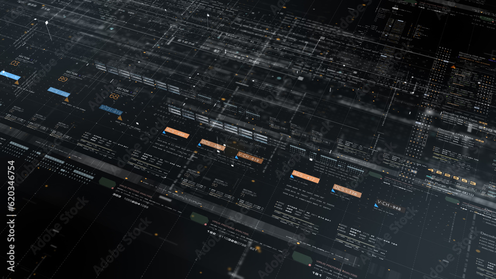 Advanced data matrix simulation UI with cutting-edge digital ...