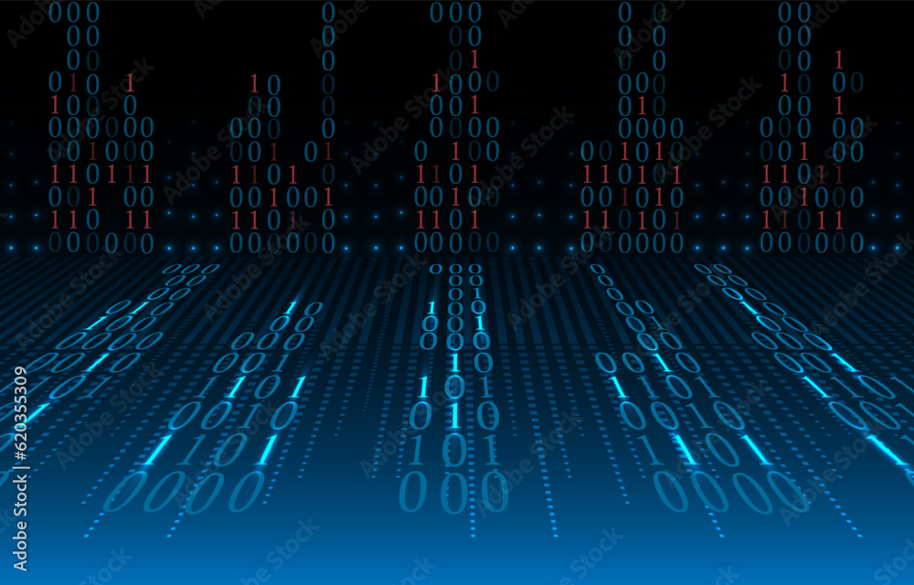 Binary code seamless pattern abstract technology background. programming encoded Information ...