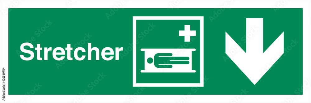 ISO 7010 Standard Safe condition and first aid signs Safety Stretcher ...