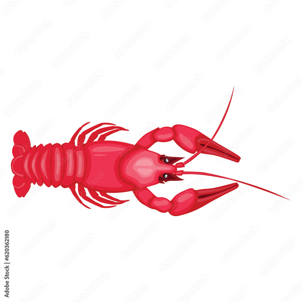 Vector illlustration of prepared red lobster icon cartoon flat style ...