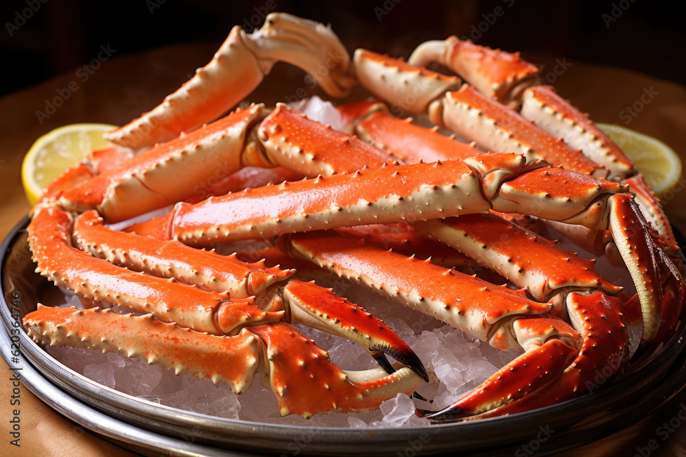 Alaskan King Crab Legs, with their impressive size, vibrant color, and ...