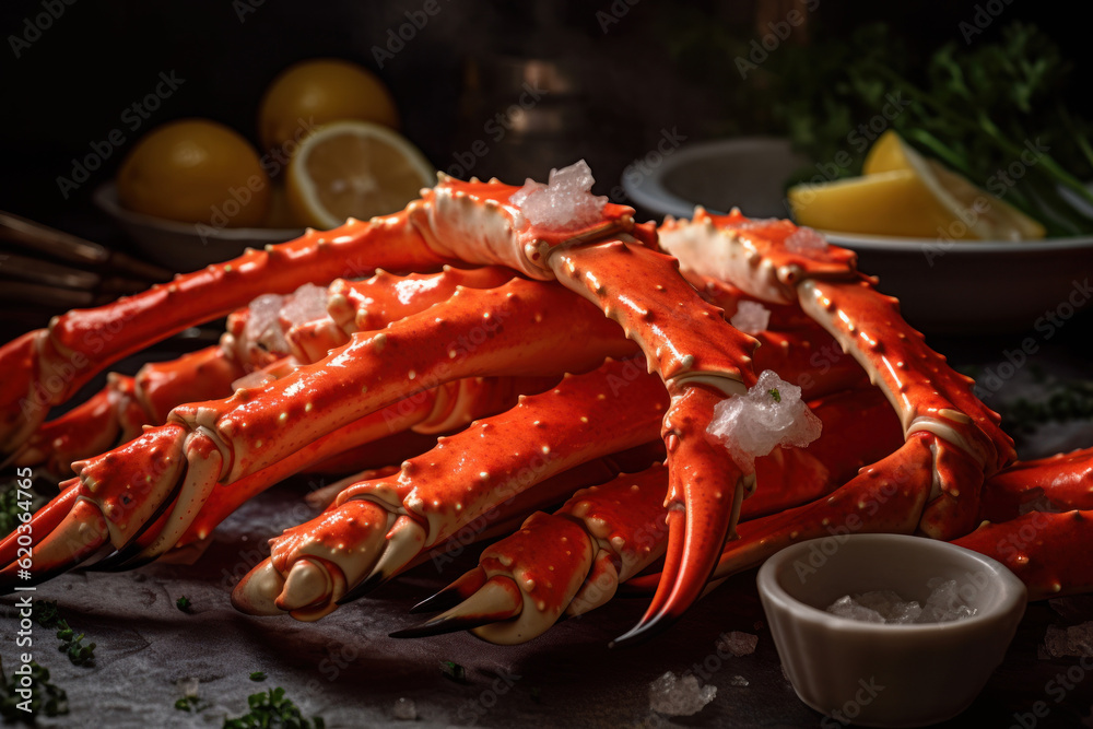 Alaskan King Crab Legs, with their impressive size, vibrant color, and ...